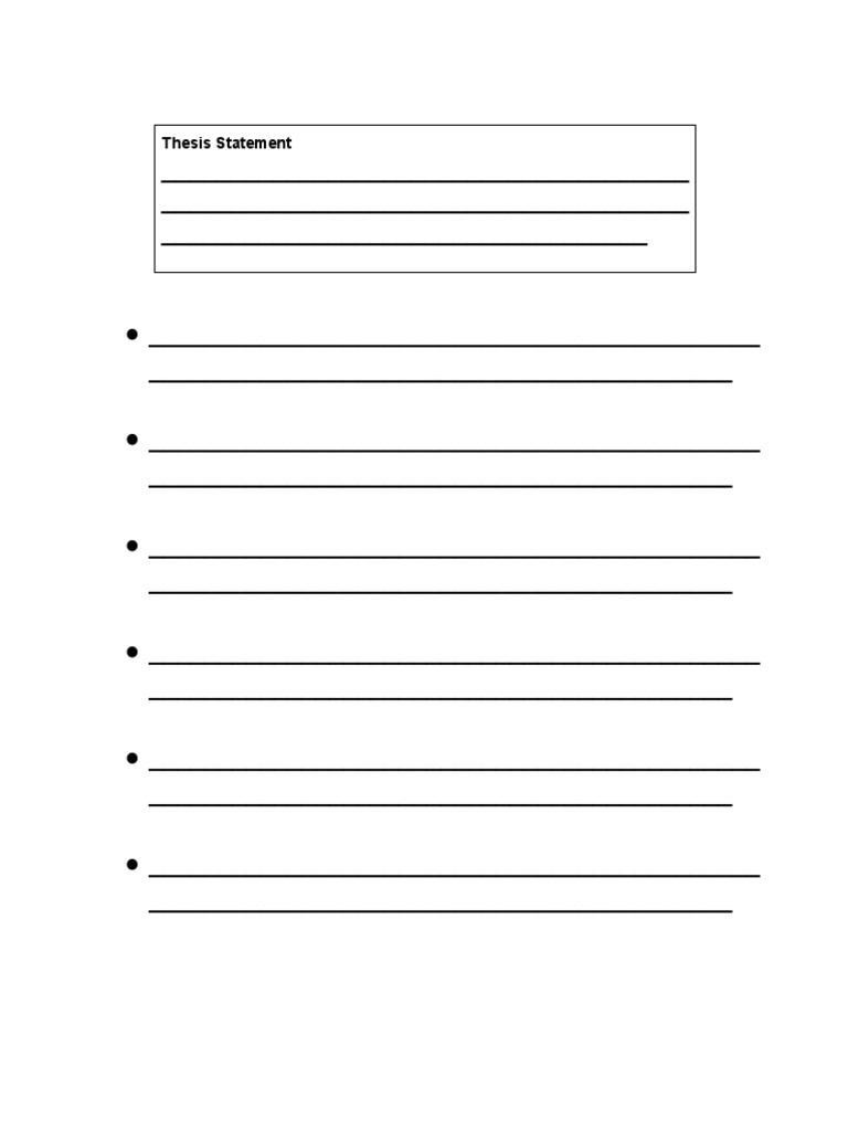 Thesis Statement Organizer Template | PDF