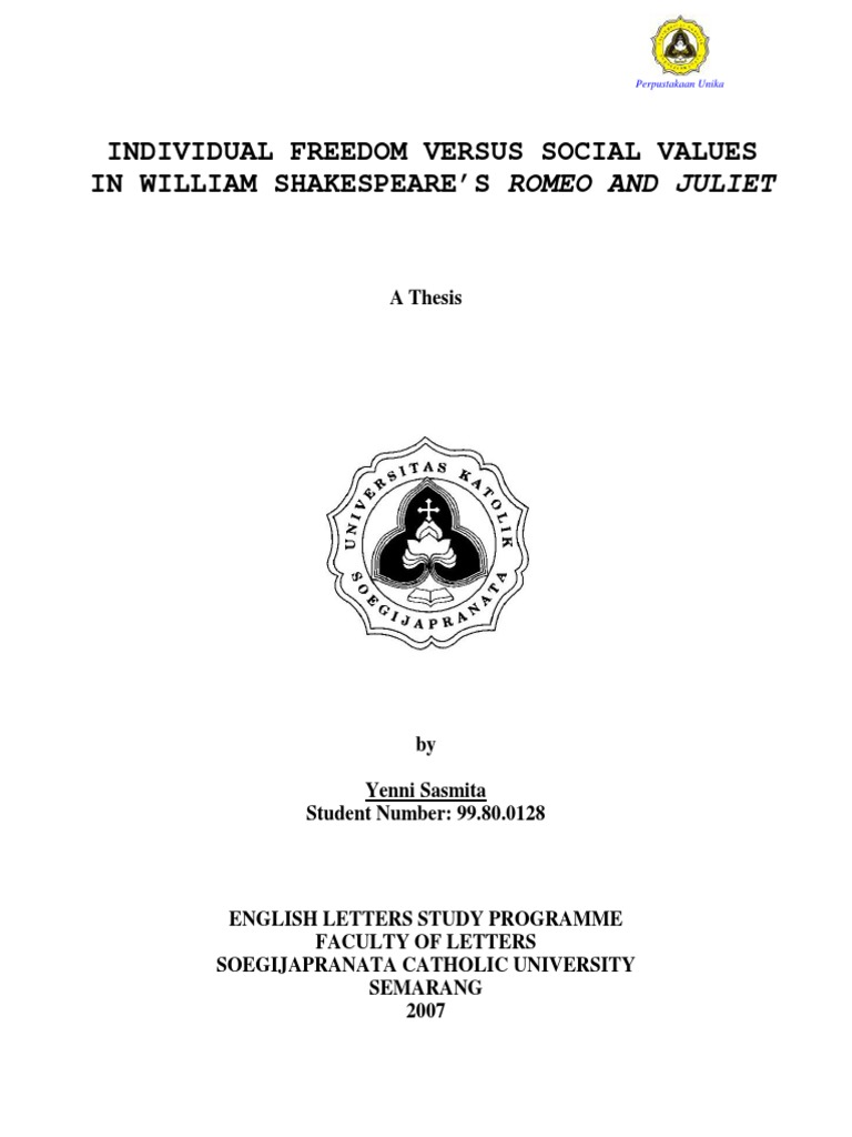 Individual vs. Society | PDF | Characters In Romeo And Juliet | Juliet