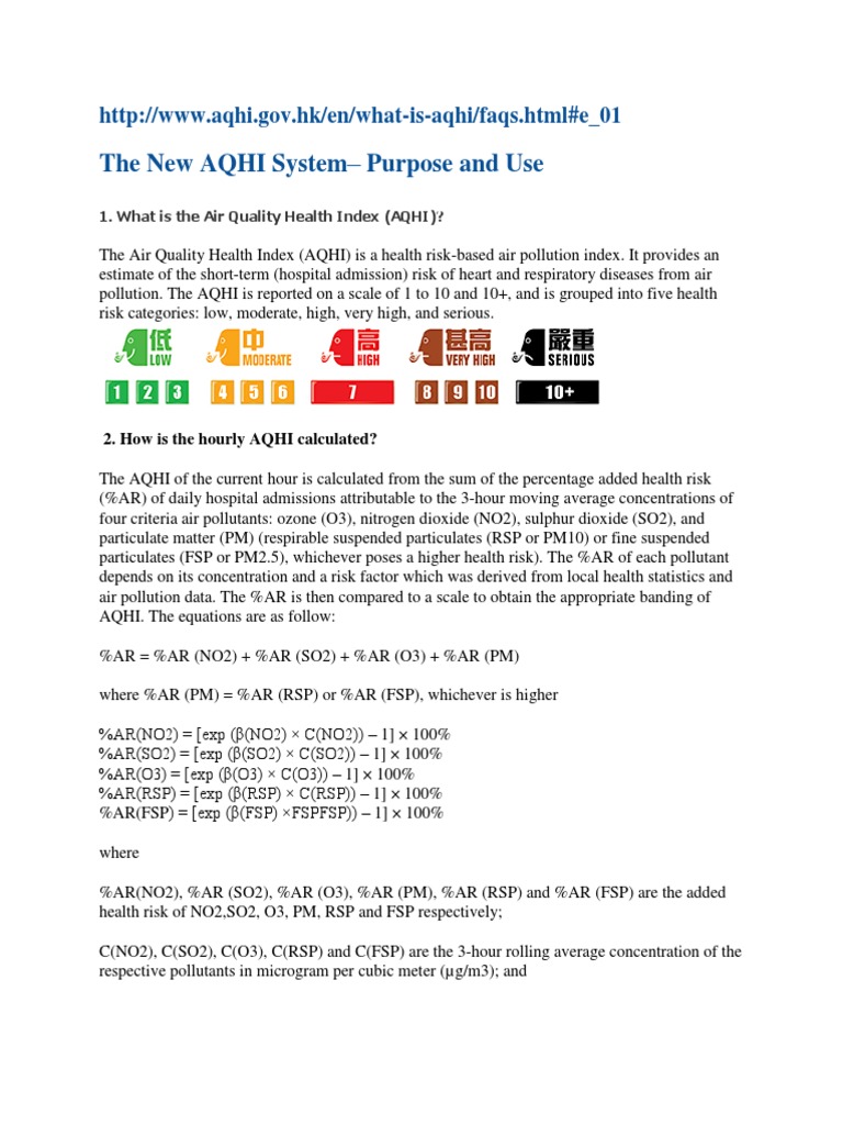 API Vs AQI Vs AQHI | PDF | Air Pollution | Atmosphere Of Earth