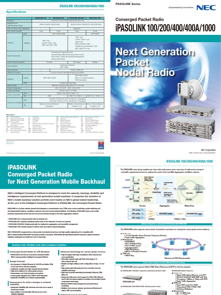 Ipasolink Nodal Split Mount Range PDF | PDF | Ethernet | Quality Of Service