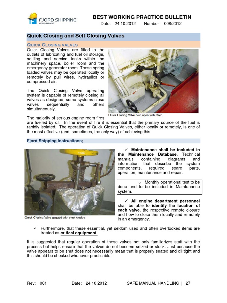 Quick and Self Closing Valves Guide | PDF | Valve | Mechanical Engineering