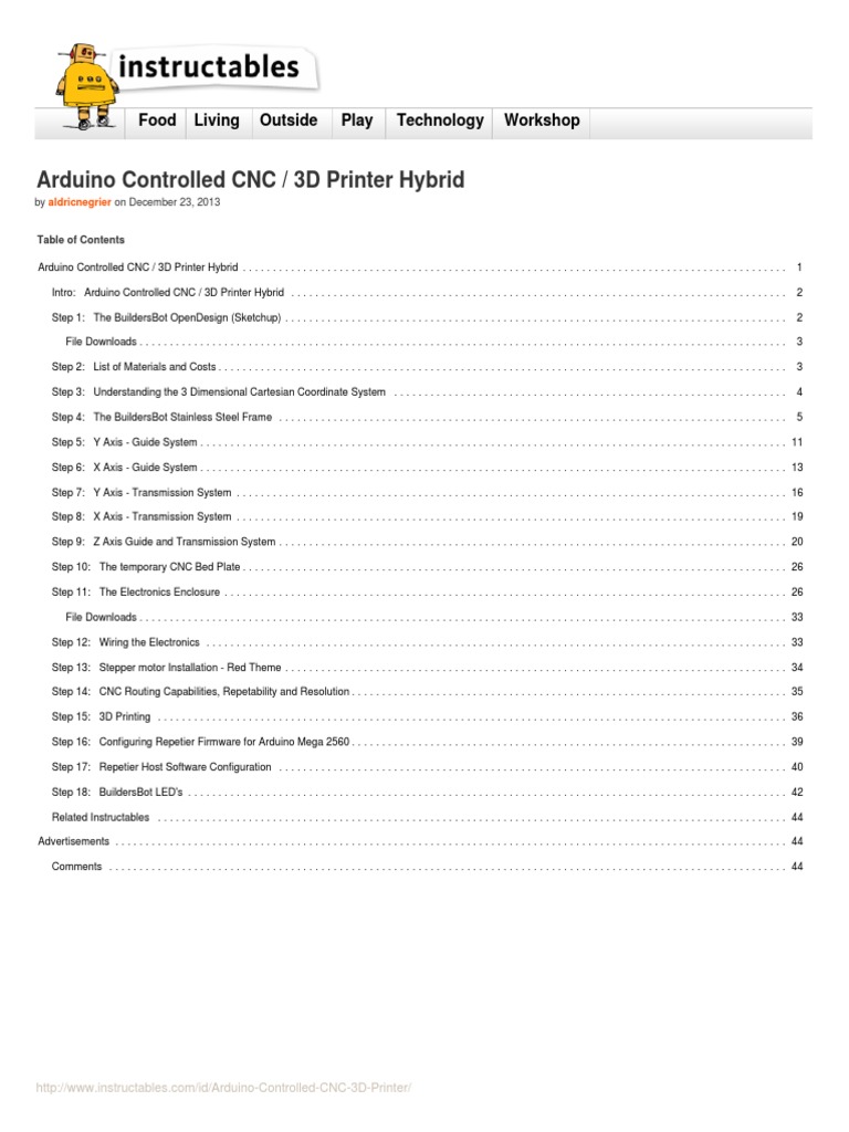 Arduino Controlled CNC 3D Printer | PDF | Belt (Mechanical) | Sketch Up