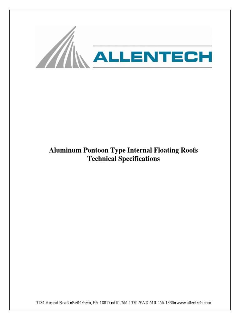 Pontoon IFR Technical Specifications 07-18-06 PDF | PDF | Buoyancy | Screw