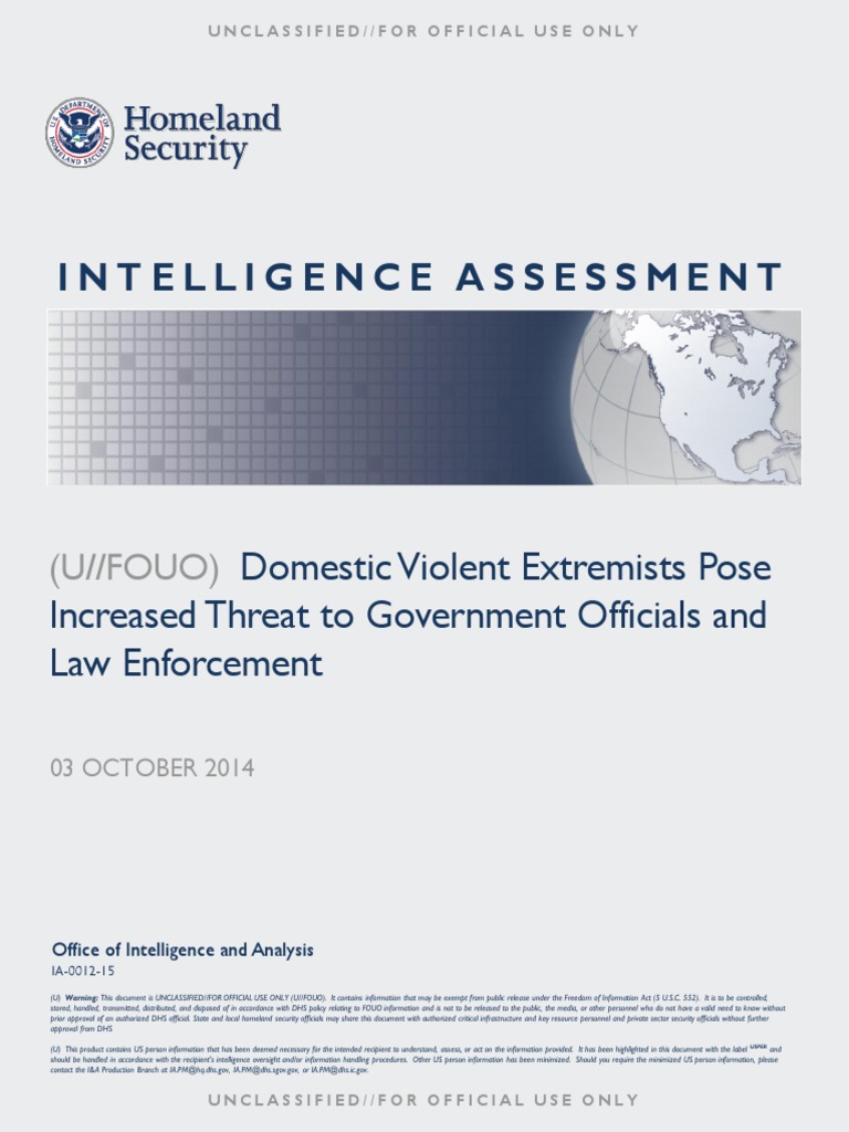 DHS Intelligence Assessment | PDF | Extremism | Violence