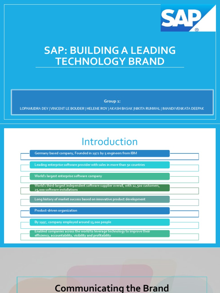 Evaluating SAP's Brand Strategy | PDF | Sap Se | Brand