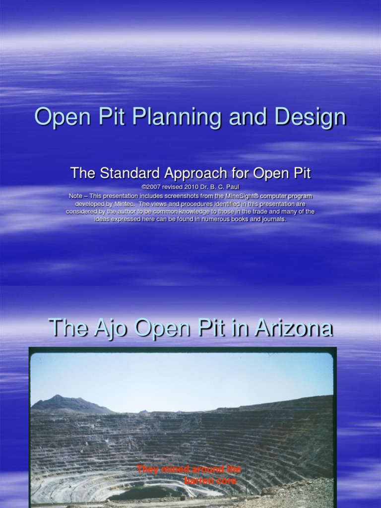 Lecture 7 2010 Open Pit Planning and Design | PDF | Net Present Value ...