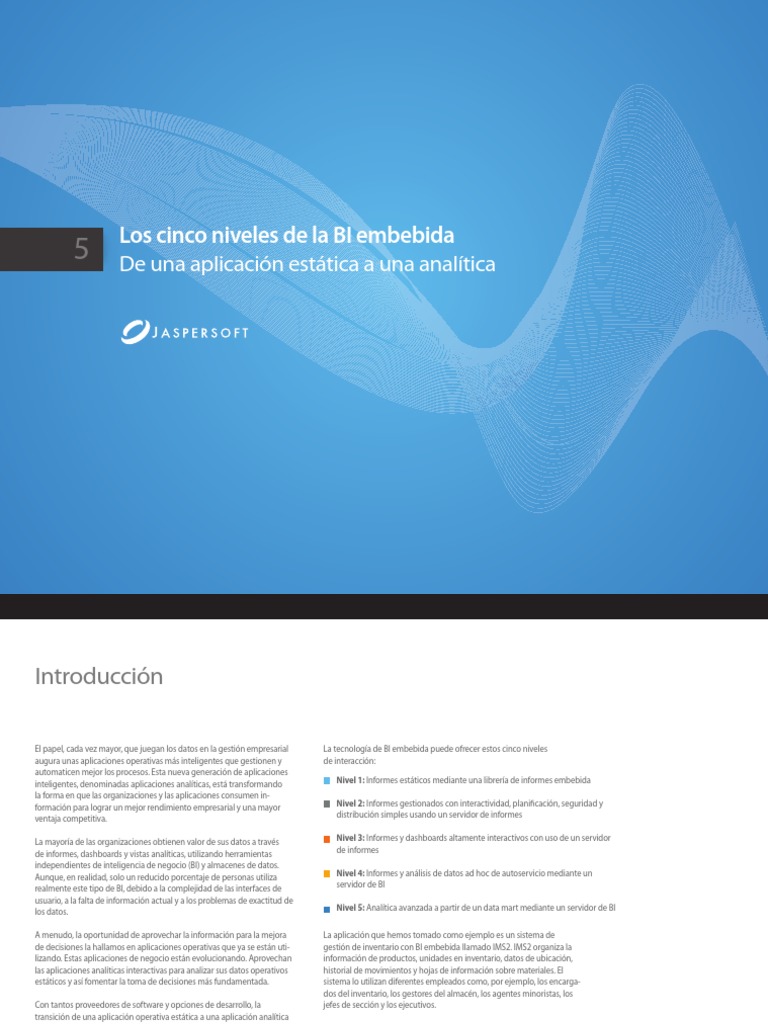 Jaspersoft BI Embebida Es | PDF | Almacén de datos | Bases de datos