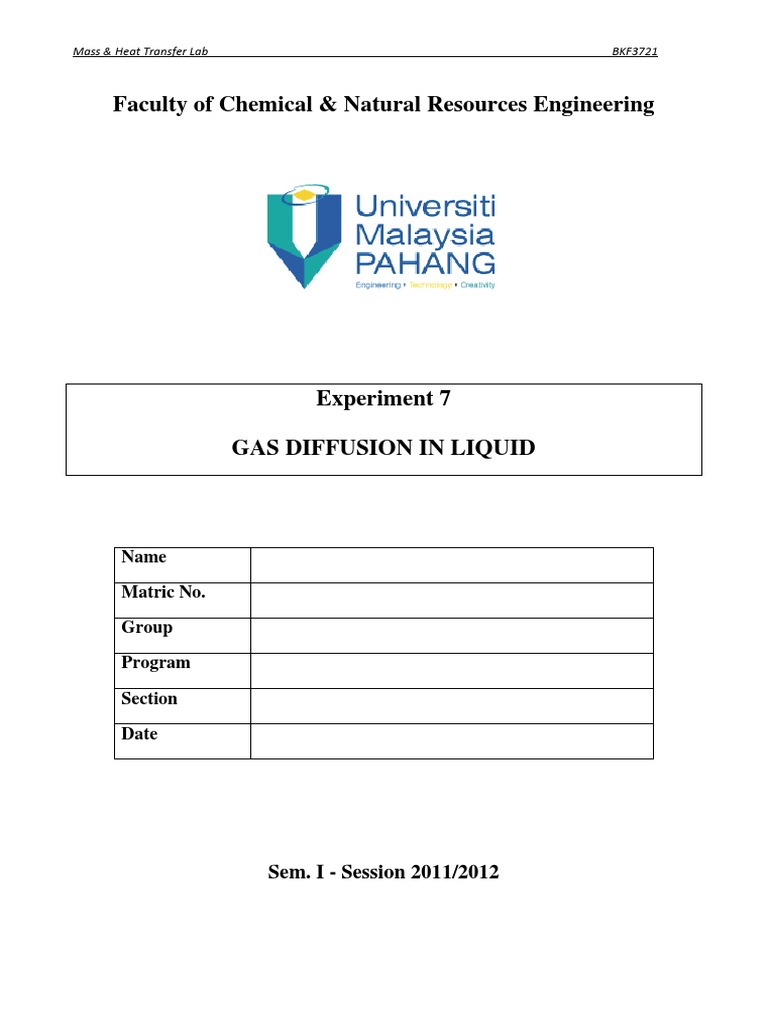 Gas Diffusion Lab Experiment | PDF | Diffusion | Gases