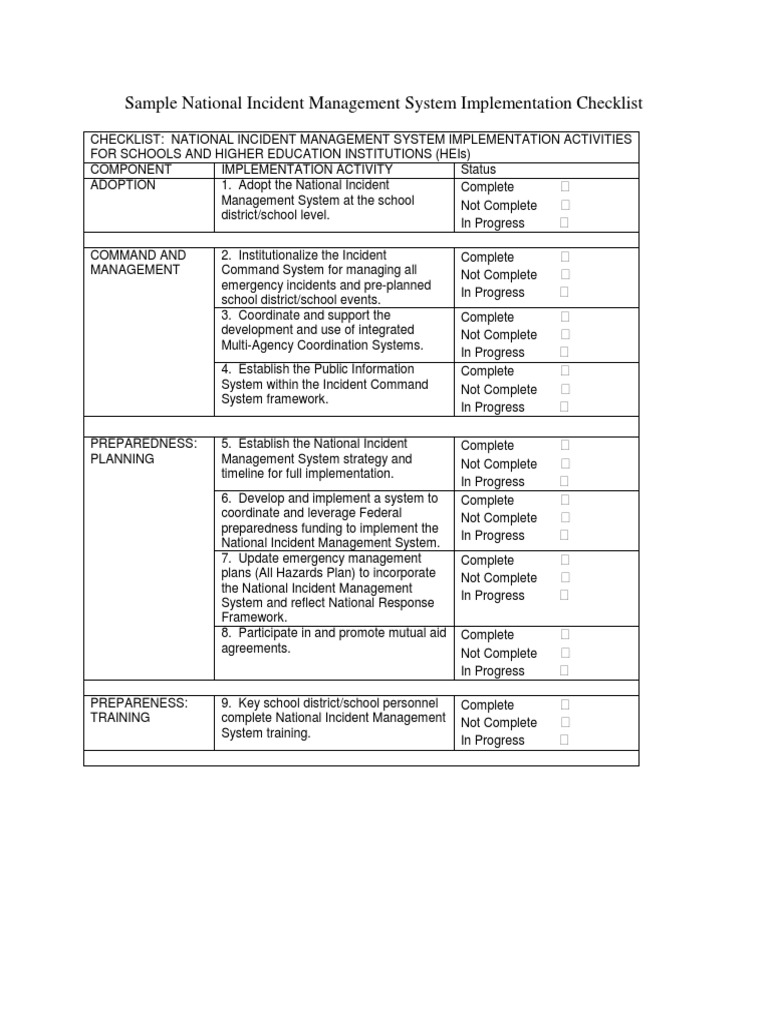 05300 Sample National Incident Management System Implementation ...