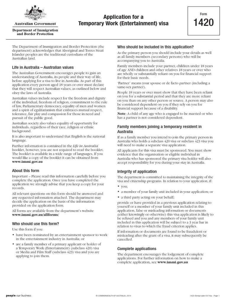 1420 Form For Applicants PDF | PDF | Travel Visa | Identity Document