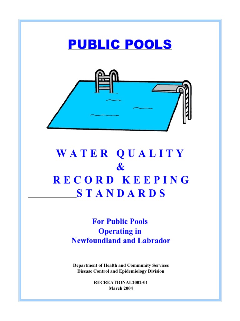 Public Pools: Water Quality & Record Keeping Standards | PDF | Sodium ...