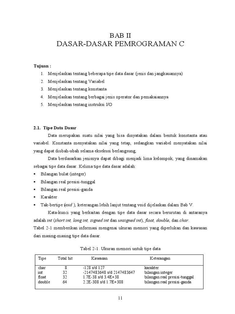 BAB II Algoritma Dan Pemrograman Dasar | PDF