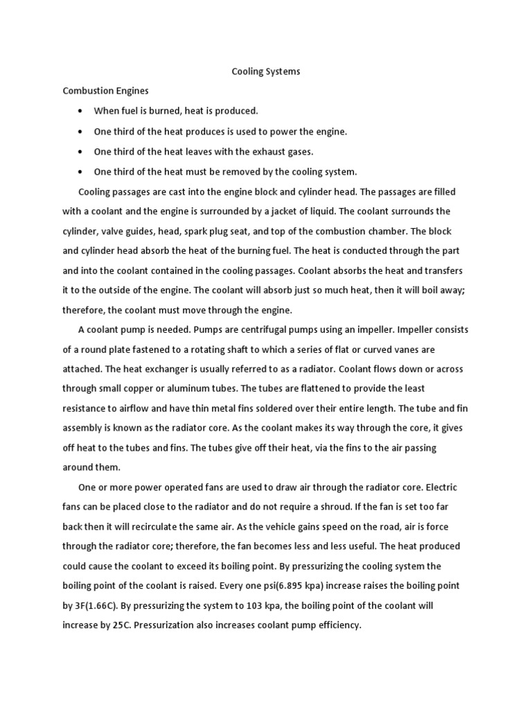 Cooling System Basic Principles | PDF | Coolant | Heat