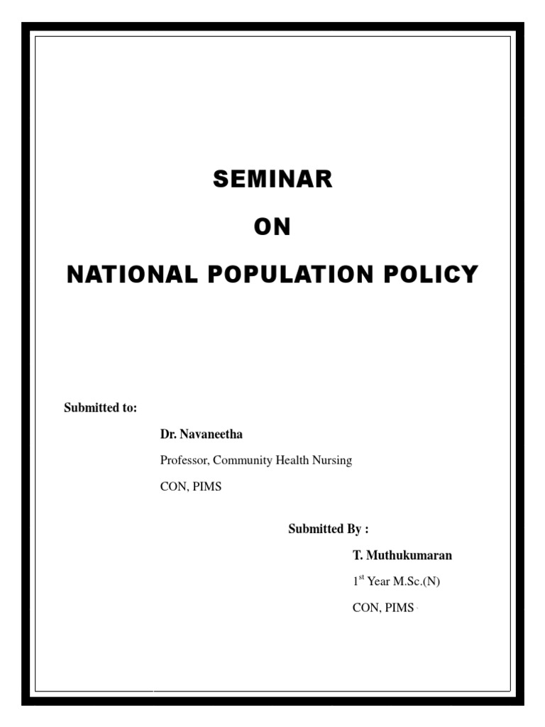 National Population Policy | PDF | Family Planning | Infant Mortality