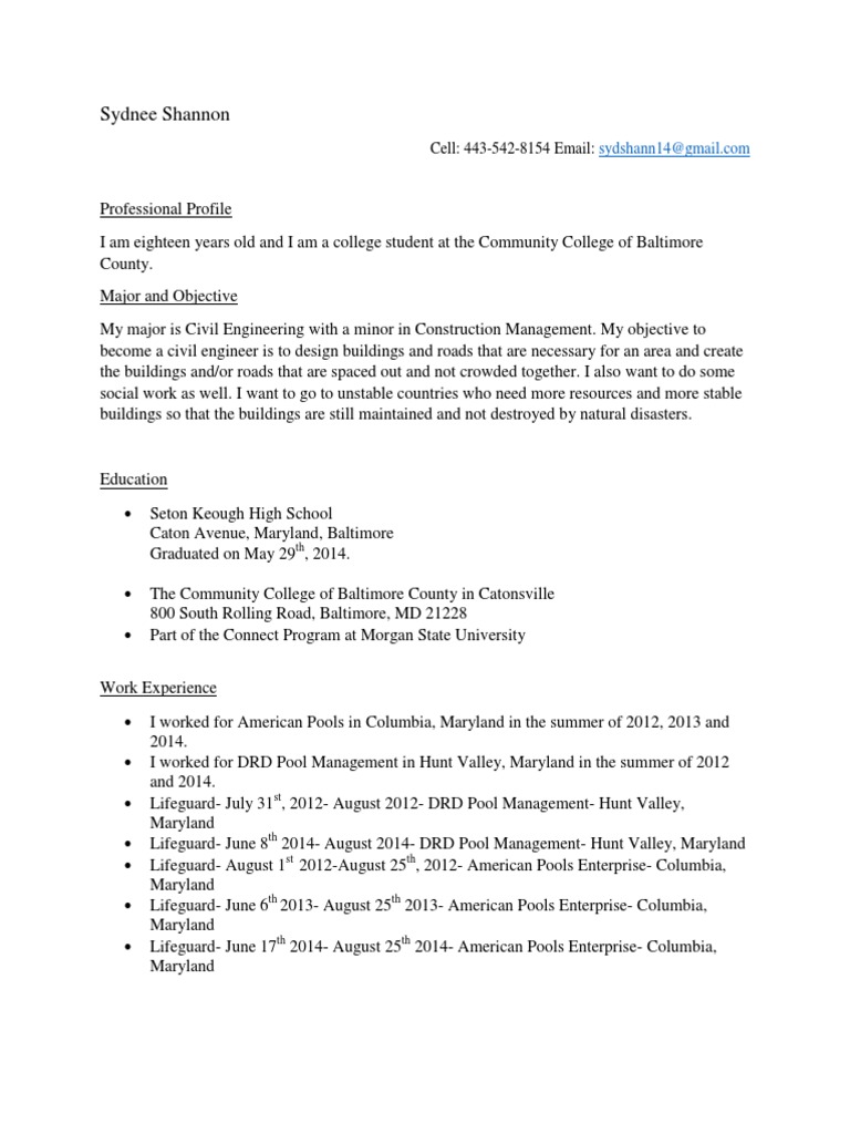 Resume For Project - E-Portfolio | PDF