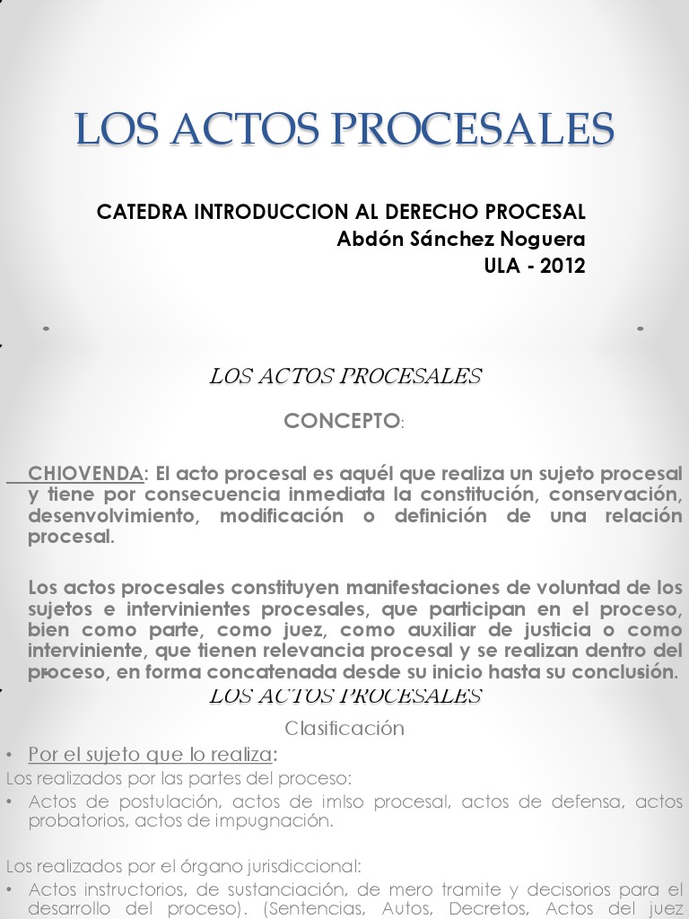 Tema 7 Los Actos Procesales | PDF | Ley procesal | Traducciones