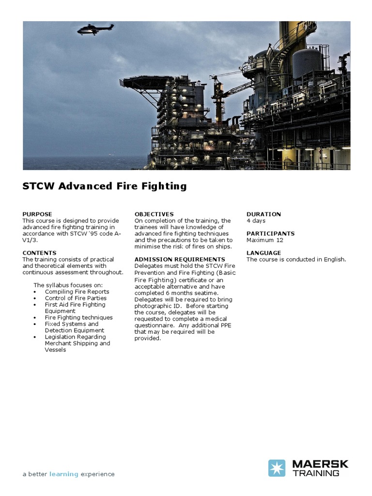 STCW Advanced Fire Fighting | PDF | Firefighting | Learning