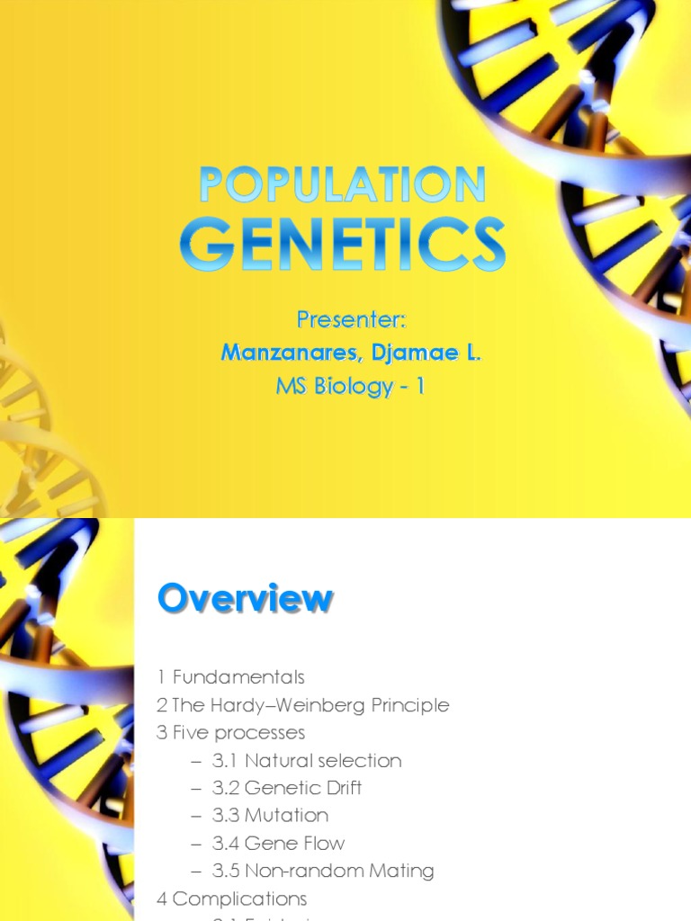 Population Genetics & H-W Principle | PDF | Dominance (Genetics) | Allele