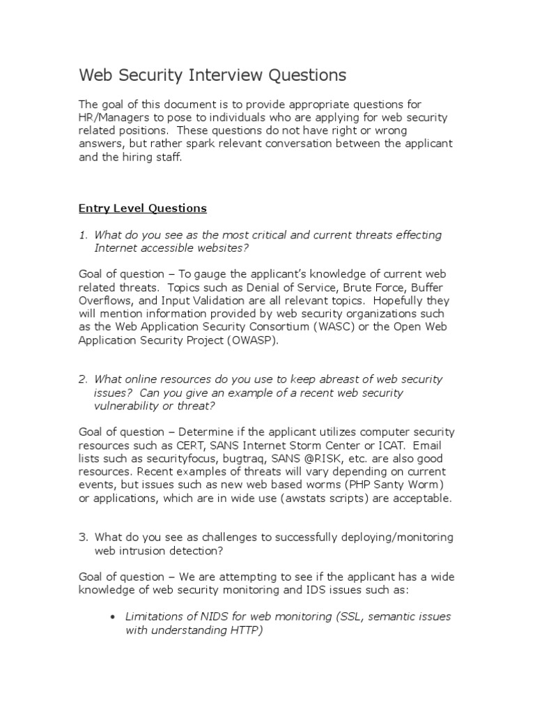 Web Security Interview Questions | PDF | Computer Security | Security