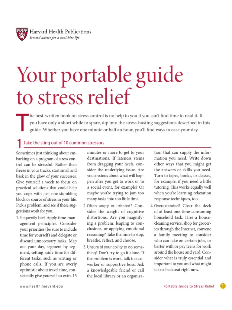 Stress Relief Guide | PDF | Relaxation (Psychology) | Breathing