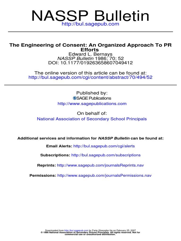 Edward Bernays, The Engineering of Consent | PDF | Public Sphere ...