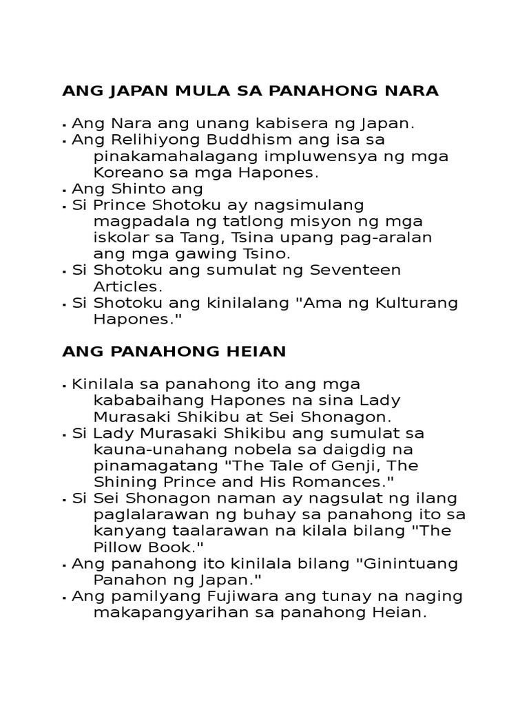 Ang Japan Mula Sa Panahon NG Nara | PDF