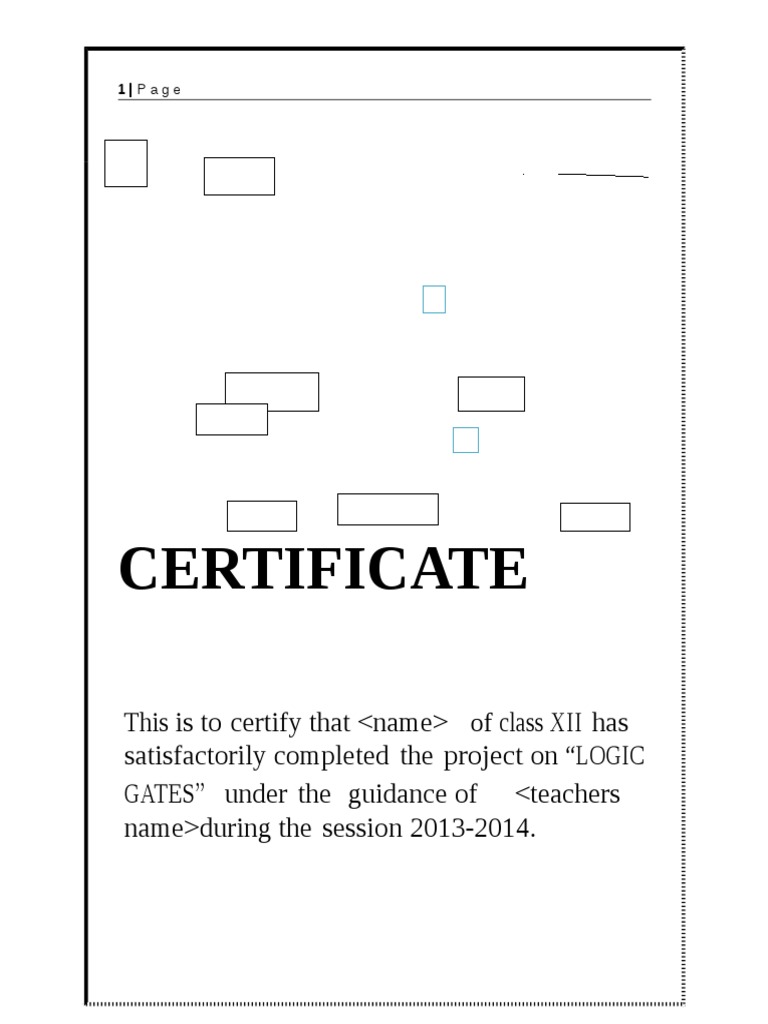 Class 12 Logic Gates Project Report | PDF | Electronic Circuits ...