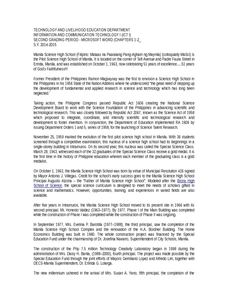 History of Masci | PDF | Science | Science (General)