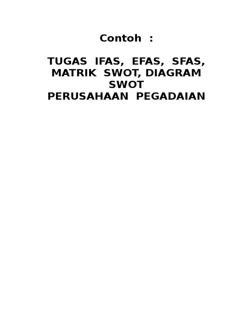 Analisis IFAS-EFAS | PDF