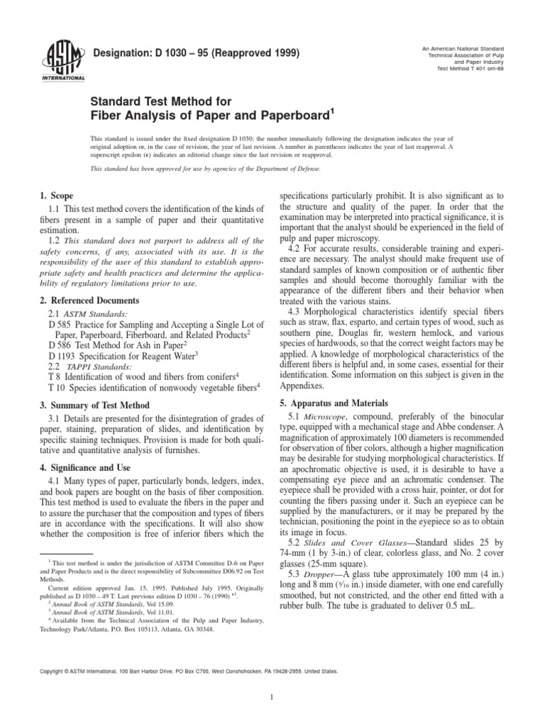Astm D 1030 | PDF | Wood | Pulp (Paper)