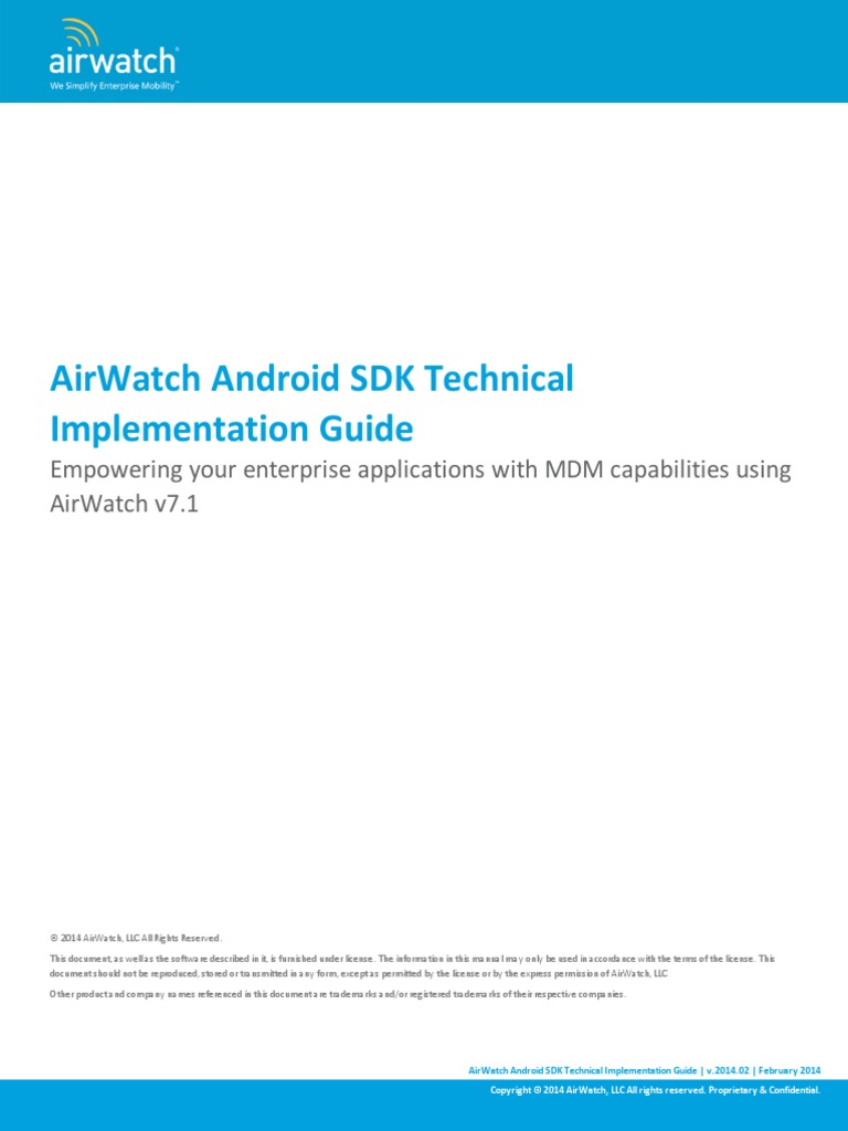 AirWatch Android SDK Guide | PDF | Software Development Kit | Password