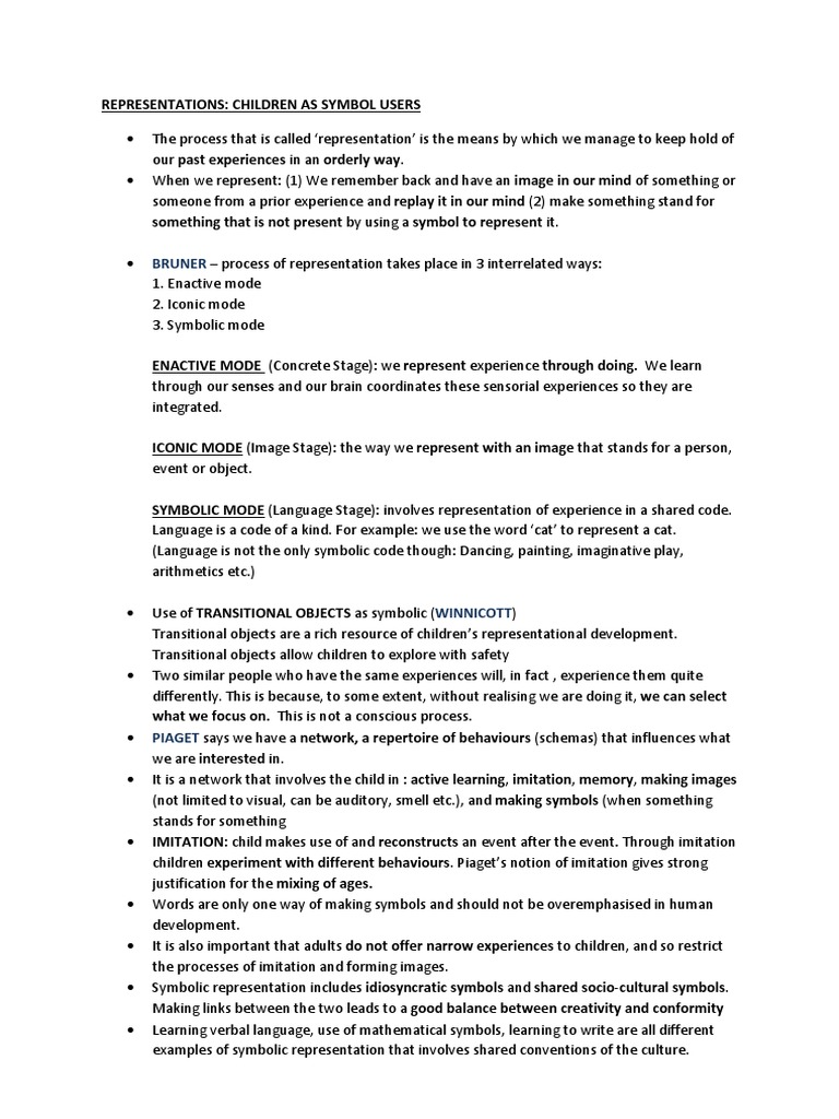 Understanding Children's Symbolic Representation | PDF | Representation ...