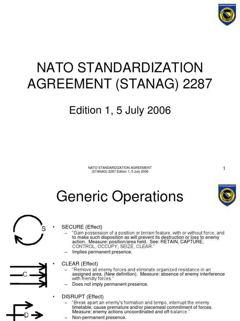 STANAG 2287-Generic Operations | PDF | Nato | Battles