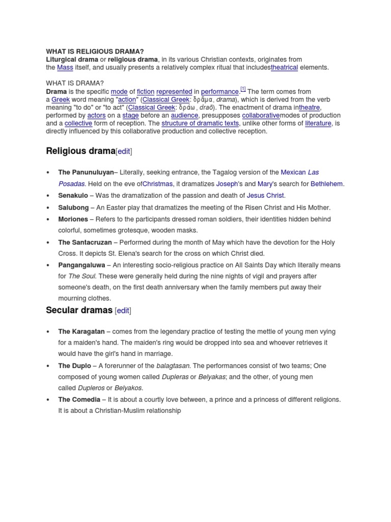 Understanding Religious Drama Forms | PDF | Christian Worship And ...