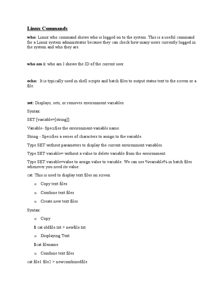 Linux Commands | PDF | Filename | Computer File Linux Commands | PDF | Filename | Computer File