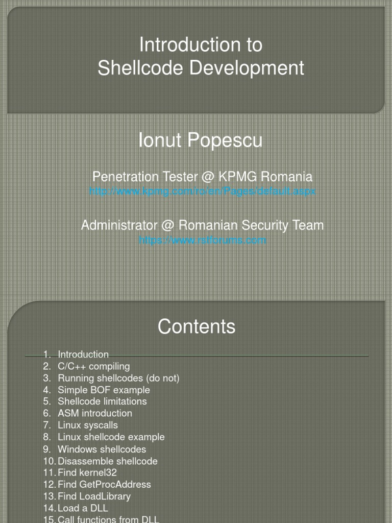 An In Depth Guide To Shellcode Development On Linux And Windows Systems