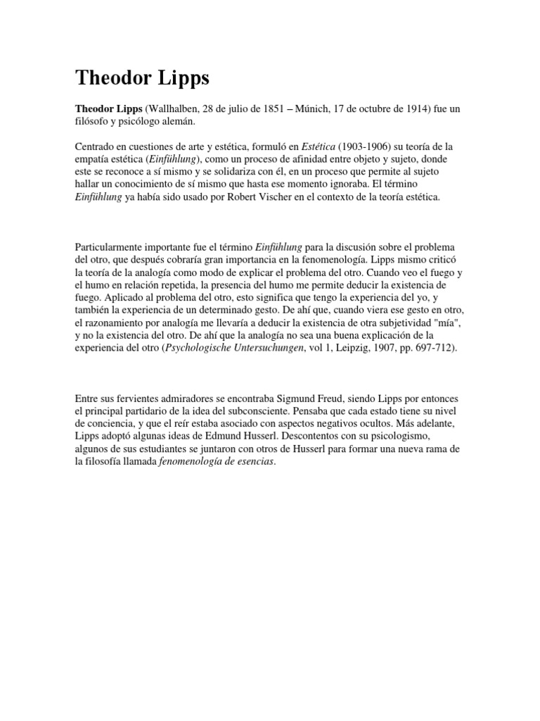 Teodoro Lipps | PDF | Filosofía