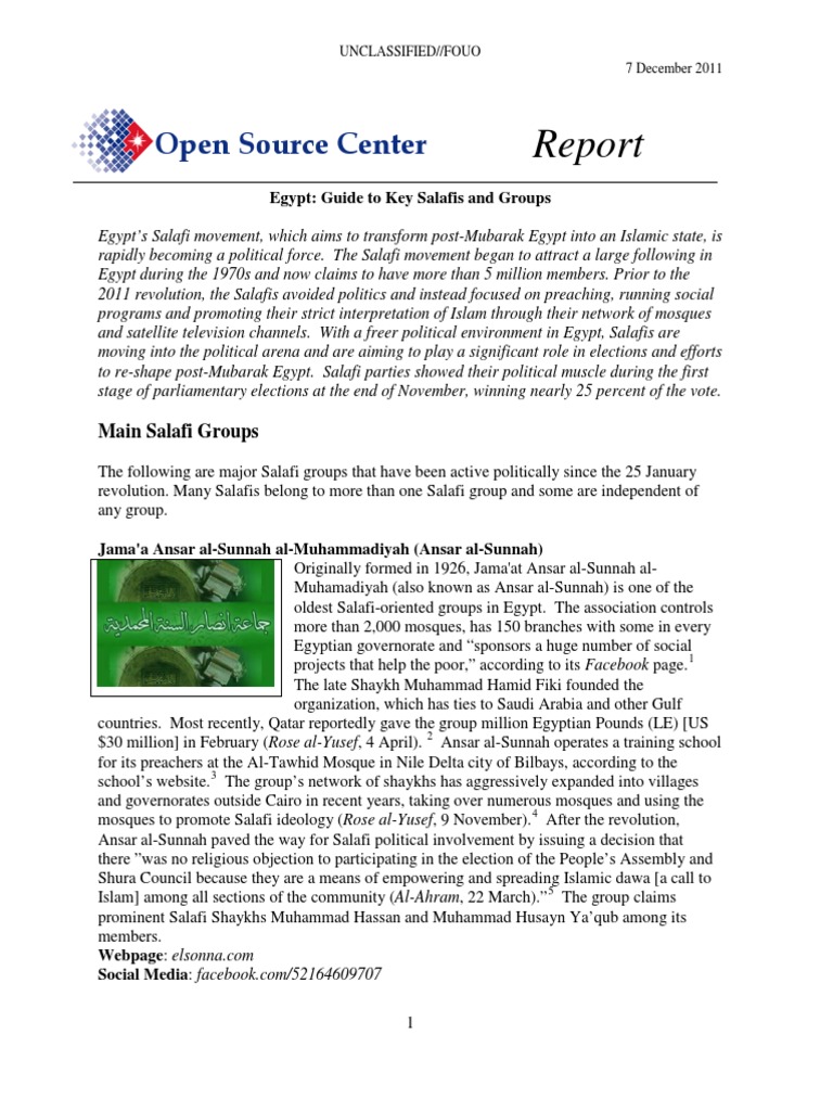 Egypt - Guide To Key Salafis and Groups | PDF | Salafi Movement | Wahhabism