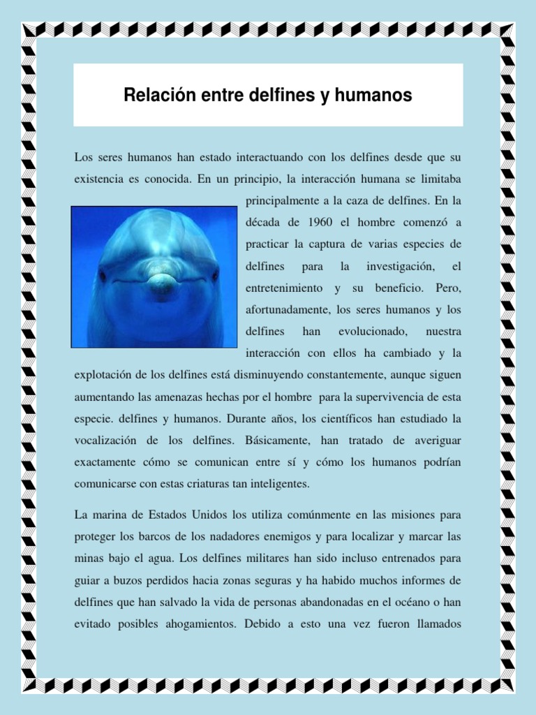 Interacción Humano-Delfín: Evolución y Desafíos | PDF | Homo Sapiens ...