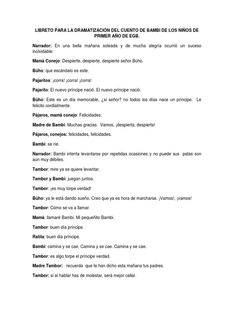 Cuento Bambi PDF | PDF | Ocio