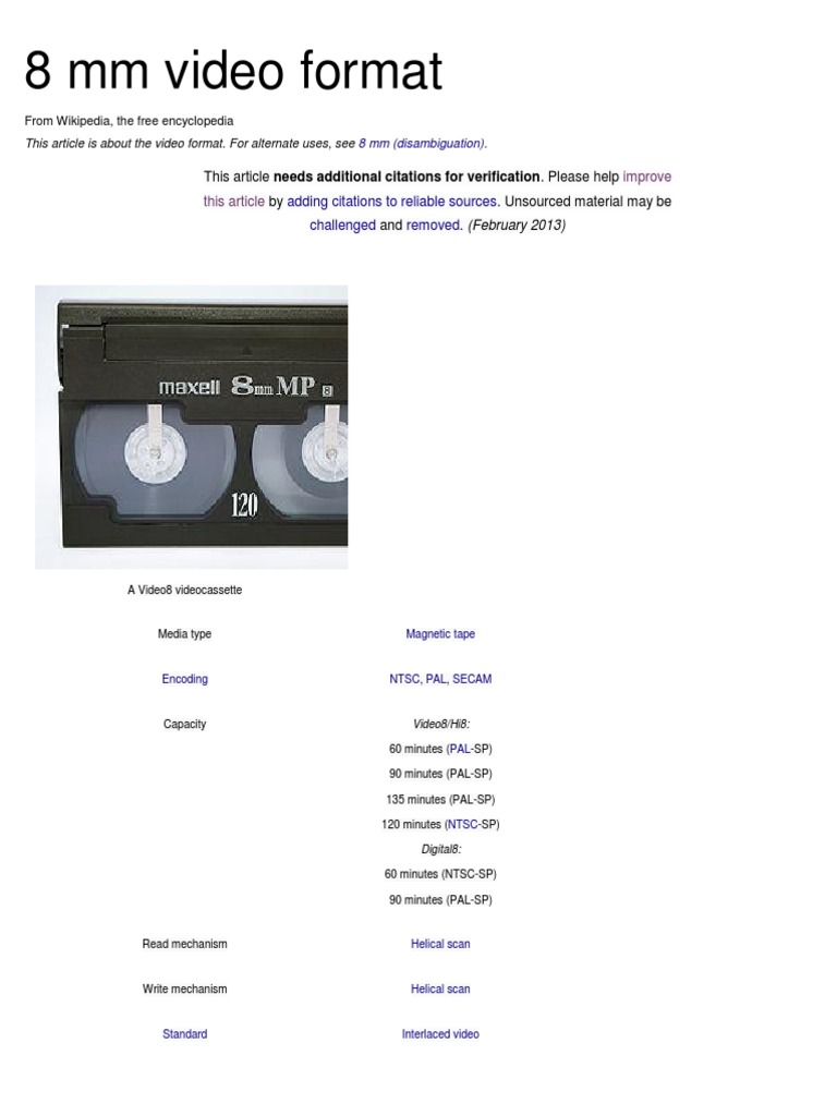 Hi8 and Digital 8 - Marked Up | PDF | Videotape | Display Technology