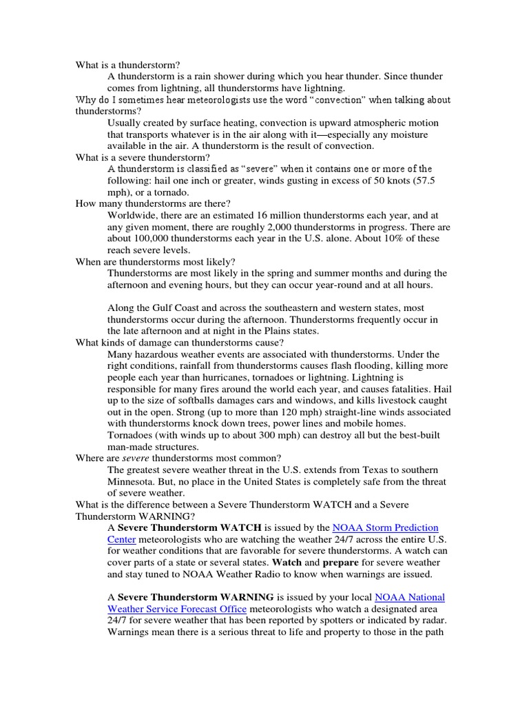 Understanding Thunderstorms and Their Impact | PDF | Thunderstorm ...