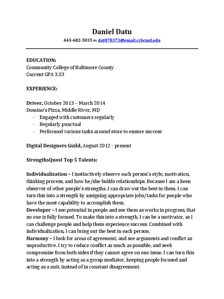Resume Daniel Datu | PDF | Career & Growth