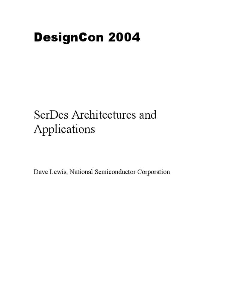 SerDes PDF | PDF | Digital Technology | Electronic Engineering