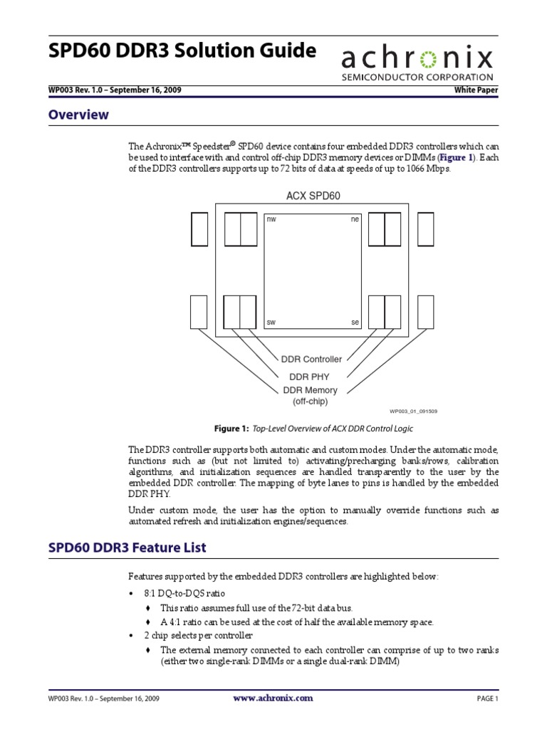 SPD60 DDR3 Solution Guide PDF | PDF | Input/Output | Digital Electronics