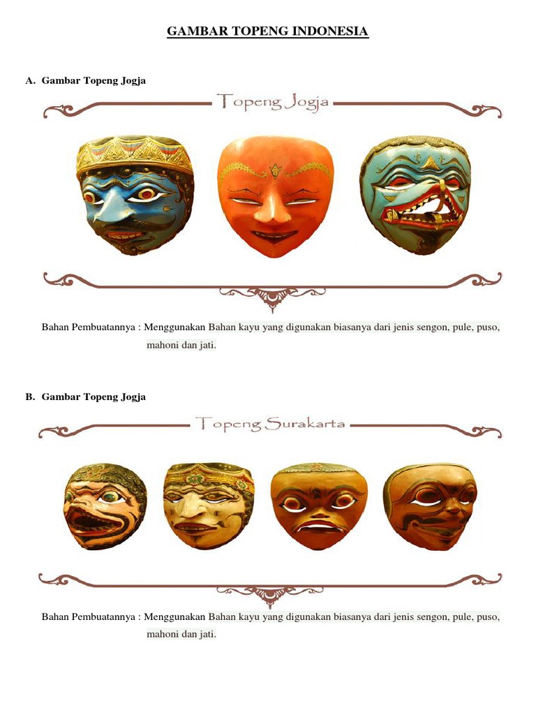 Topeng Tradisional Indonesia: Jogja & Bali | PDF
