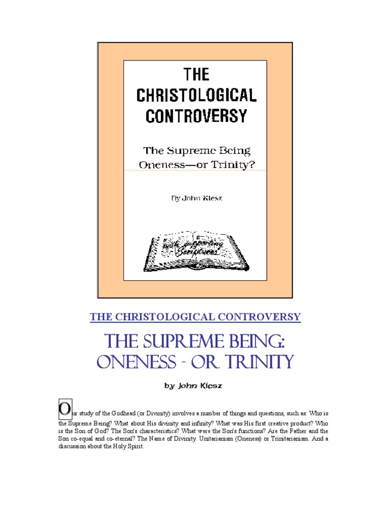 Oneness vs Trinity in Divinity Debate | PDF | God The Father | Oneness ...