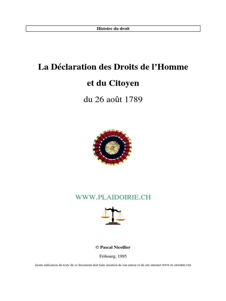 DDHC, de 1789 PDF | PDF | Révolution française | Droits de l'homme