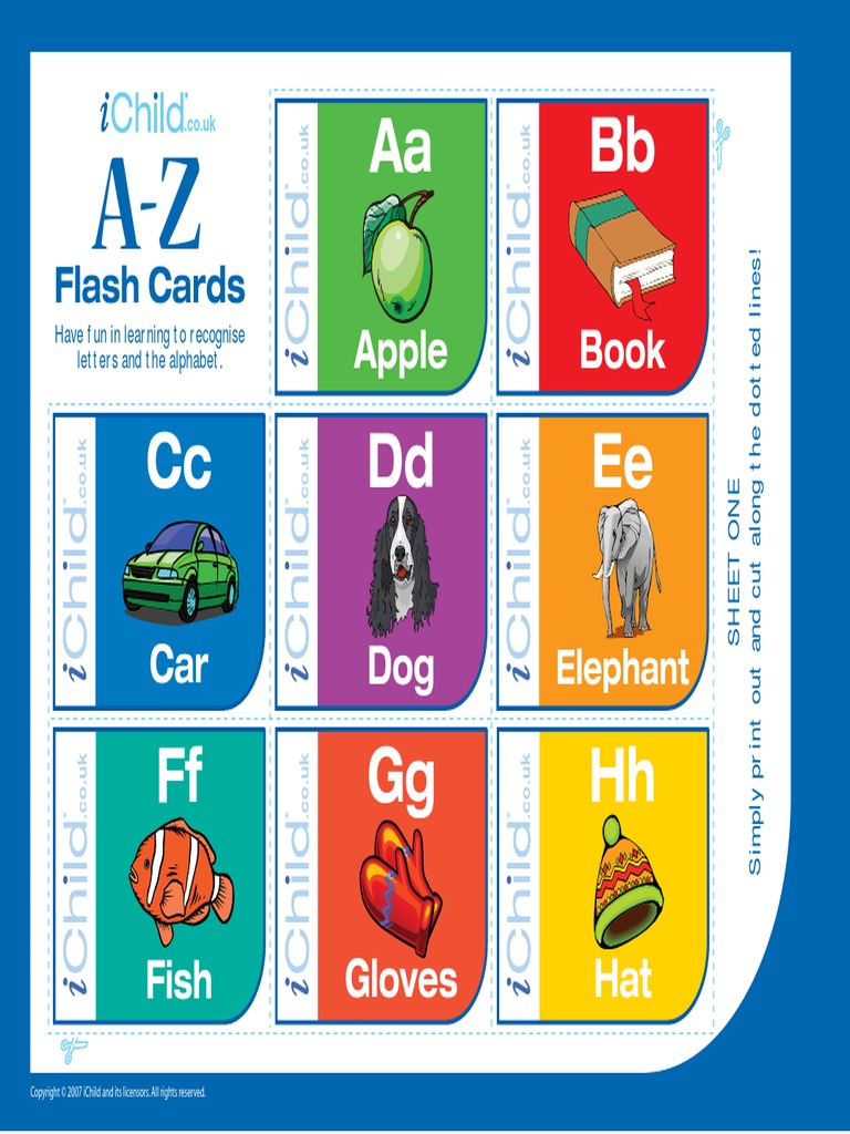 A Z Flash Cards Pictures PDF | PDF