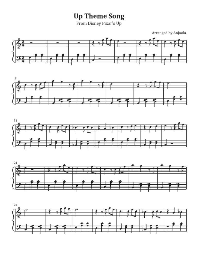 Up Theme Song: From Disney Pixar's Up | PDF